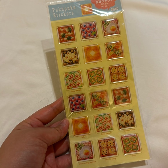 Daiso | Accessories | Nwt Daiso Cafe Toast Recipe Food Sticker Sheet ...